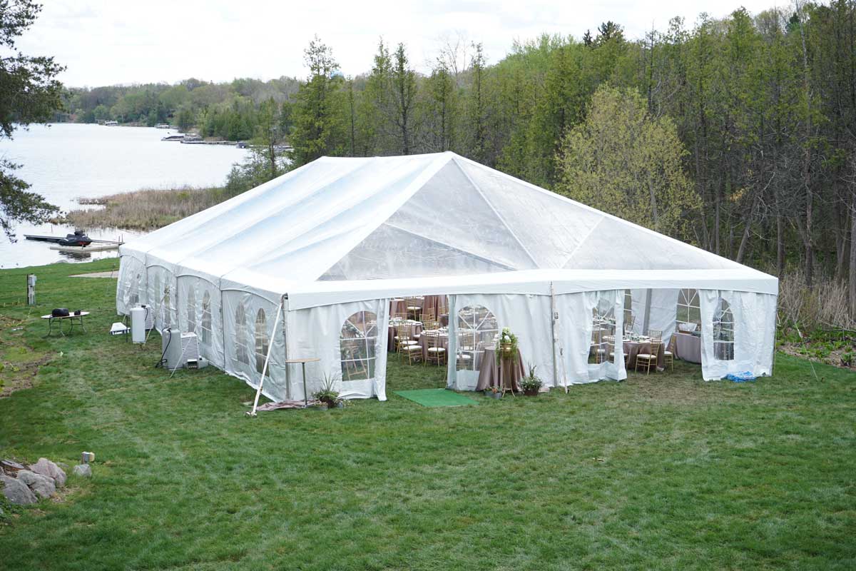 40x80 Clear Top Frame Tent | Knight's Tent & Party Rental